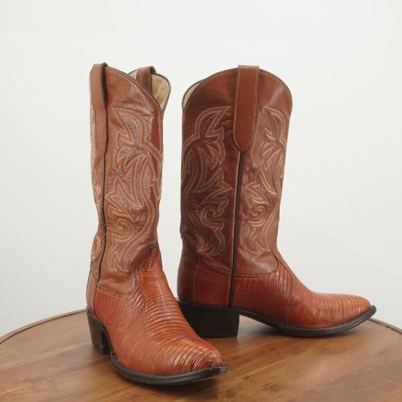 Cowtown | Shoes | Cowtown Mens Boots Western Cowboy Brown Lizard Retile ...
